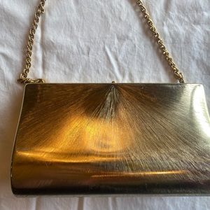 Rodo | Bags | Vintage Gold Metal Rodo Clutch With Chain Glam Luxury ...